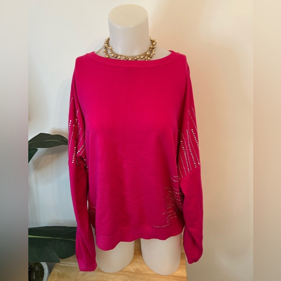 Aaeda | Sweaters | Aaeda Pink Sequence Sweater Size Xl | Poshmark